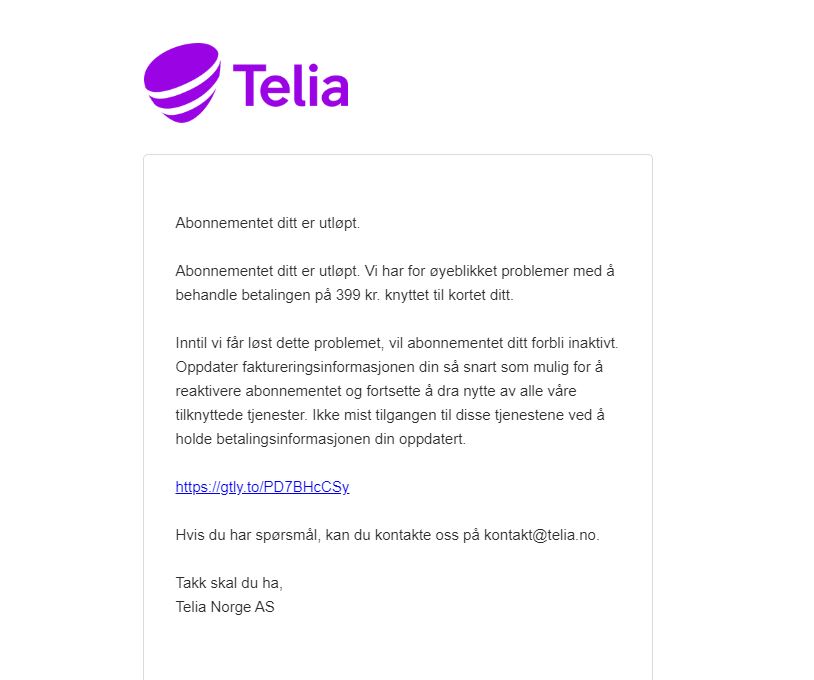 Pass opp for phishing! | Telia